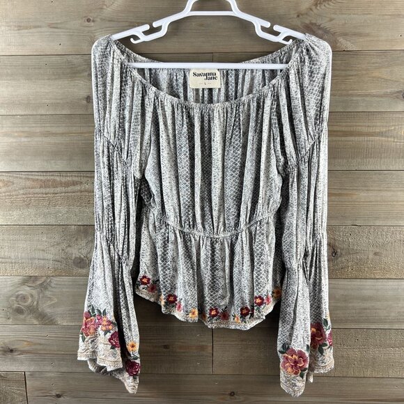 Savanna Jane | Tops | Savanna Jane Womens Shirt Off Shoulder Boho ...